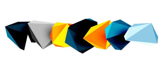 3d low poly triangle design elements Royalty Free Vector