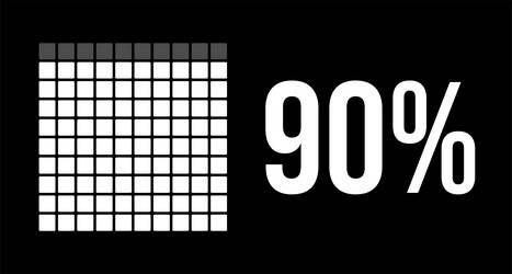 90 percent chart percentage infographic element Vector Image