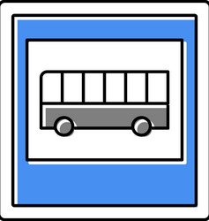 Bus stop sign traffic road Royalty Free Vector Image