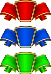 Blue round frame with ribbon Royalty Free Vector Image