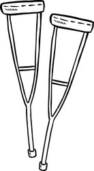 Walker support for disabled people doodle glyph Vector Image