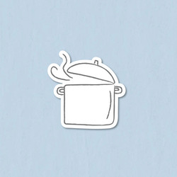 Doodle stainless steel saucepan sticker Royalty Free Vector