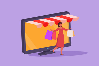 Character flat drawing beauty woman coming out Vector Image