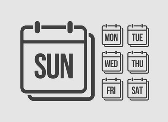 Template icon page calendar day week monday Vector Image
