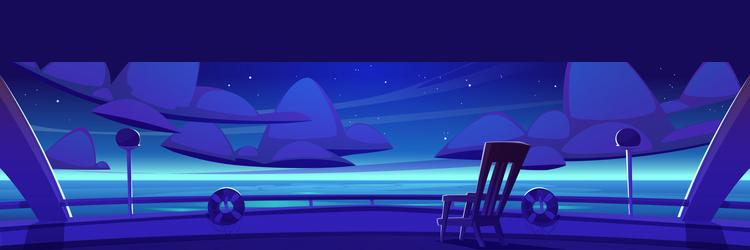 Cartoon yacht deck with beautiful sea view Vector Image