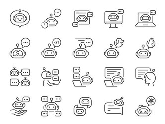 Chatbot icon set Royalty Free Vector Image - VectorStock