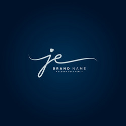 Je simple signature logo - handwritten template Vector Image
