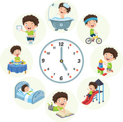 Kids daily routine activities Royalty Free Vector Image