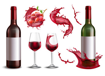 Realistic wine splash Royalty Free Vector Image