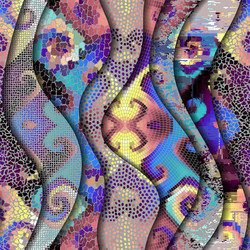 Relief waves of ornamental mosaic tile patterns Vector Image