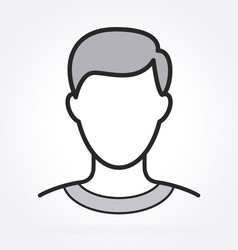 Simple human male and female head outline Vector Image