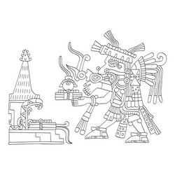 Image with aztec god tezcatlipoca Royalty Free Vector Image