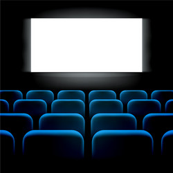 Cinema hall movie interior with coming soon text Vector Image