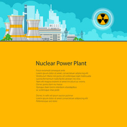 Nuclear power plant poster brochure design Vector Image