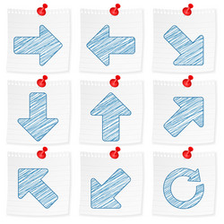 Paper note and drawing arrow Royalty Free Vector Image