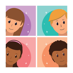 Set of people avatar cards Royalty Free Vector Image
