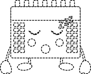 Calendar event cute cry kawaii cartoon Royalty Free Vector