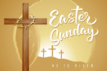 Easter card symbols celebrate resurrection Vector Image