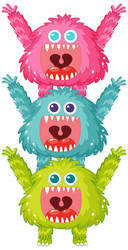 Happy alien monsters and friends cartoon Vector Image