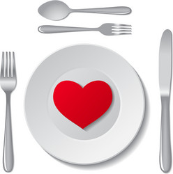 Heart on plate Royalty Free Vector Image - VectorStock