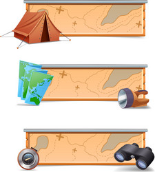 Hiking banners horizontal Royalty Free Vector Image