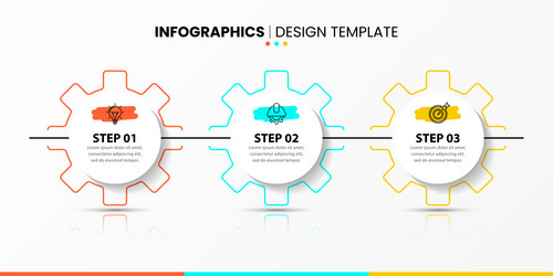 Infographic template 3 circles in a row Royalty Free Vector