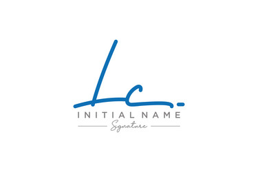 Initial lc signature logo template hand drawn Vector Image