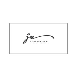 Initial letter je logo - hand drawn signature Vector Image