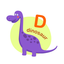 Alphabet letter d-dinosaur exercise with cartoon Vector Image