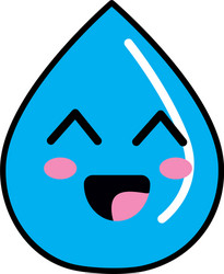 Kawaii cute happy water drop Royalty Free Vector Image