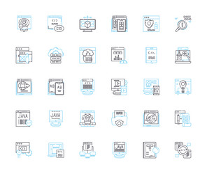 Lean management linear icons set efficiency Vector Image