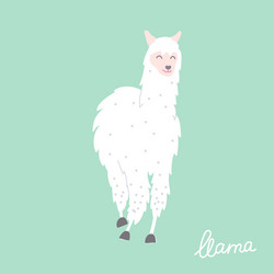 Isolated outline cartoon baby llama Royalty Free Vector