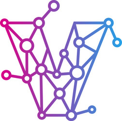 Colorful v letter v chain link logo icon Vector Image