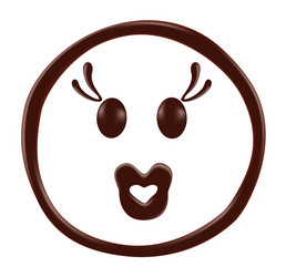 Chocolate smiley face on white background Vector Image