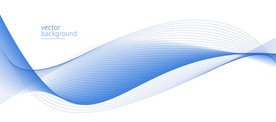 Flowing blue curve shape with soft gradient Vector Image