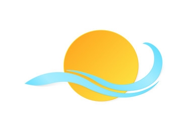 Icon sun wave Royalty Free Vector Image - VectorStock