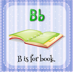 Flashcard b is for book Royalty Free Vector Image