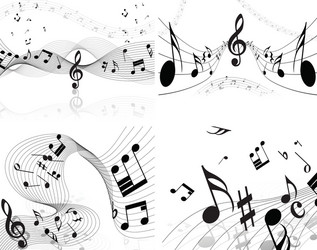 Sound wave with musical notation note sheet Vector Image