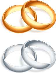 Pair of wedding rings Royalty Free Vector Image