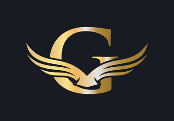 G letter wing logo design initial flying wing Vector Image