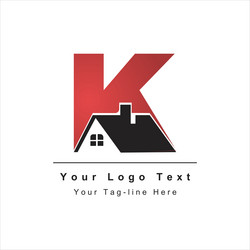 Simple design letter k with real estate logo Vector Image