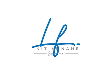 Initial lf signature logo template hand drawn Vector Image