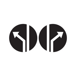 Left and right sign symbol logo design template Vector Image
