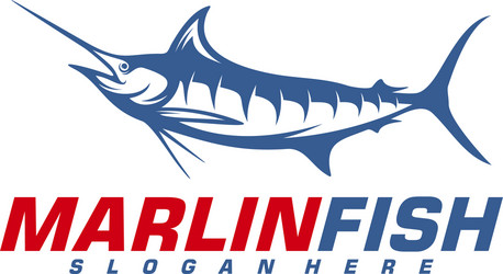 Marlin fish logo design fishing Royalty Free Vector Image