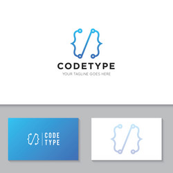 Modern code logo and icon design template Vector Image