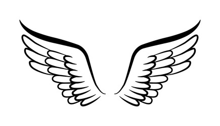 Open wing logo feathers 05 Royalty Free Vector Image