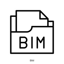 Bim icon line art style design isolated on white Vector Image