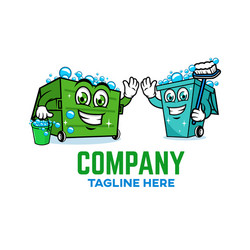 Modern trash can service logo Royalty Free Vector Image
