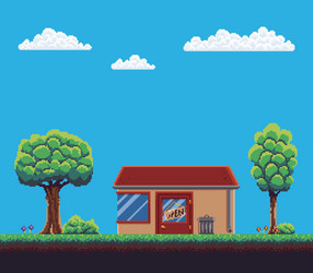 Pixel game background Royalty Free Vector Image