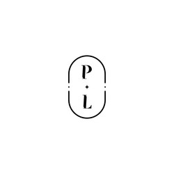 Pl circle line logo initial concept with high Vector Image